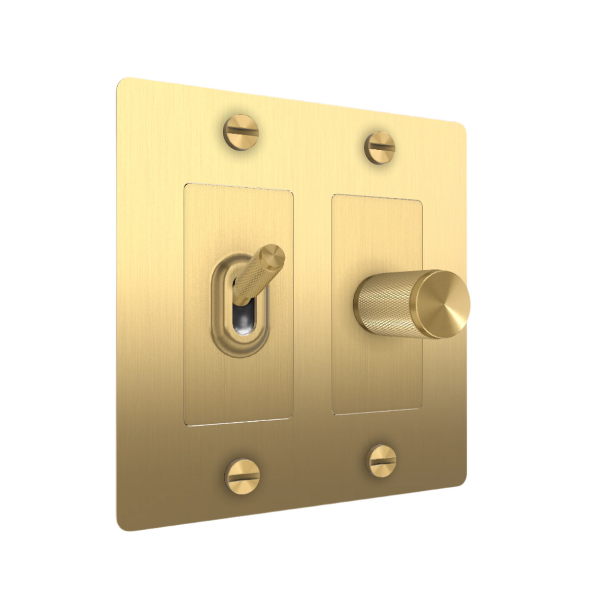 2G Toggle & Dimmer / Cross / Without Logo / Brass / Brass | Light House Co.