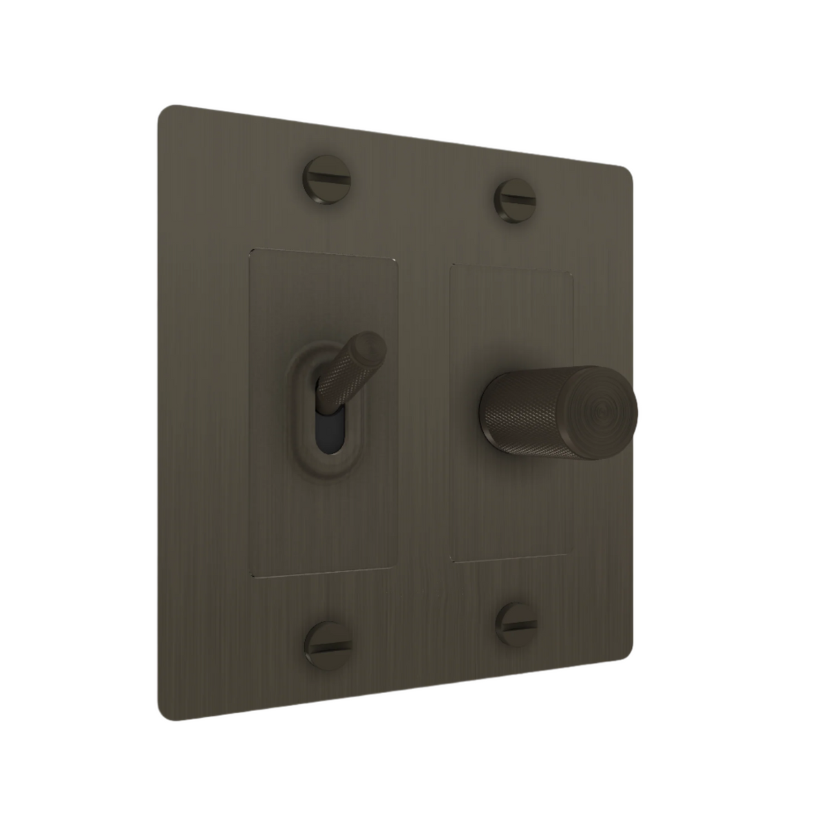 2G Toggle & Dimmer / Cross / Without Logo / Smoked Bronze / Smoked Bronze | Light House Co.