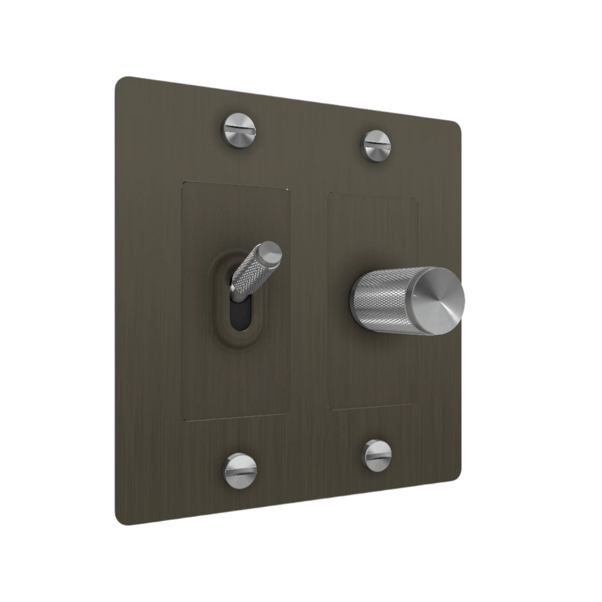 2G Toggle & Dimmer / Cross / Without Logo / Smoked Bronze / Steel | Light House Co.