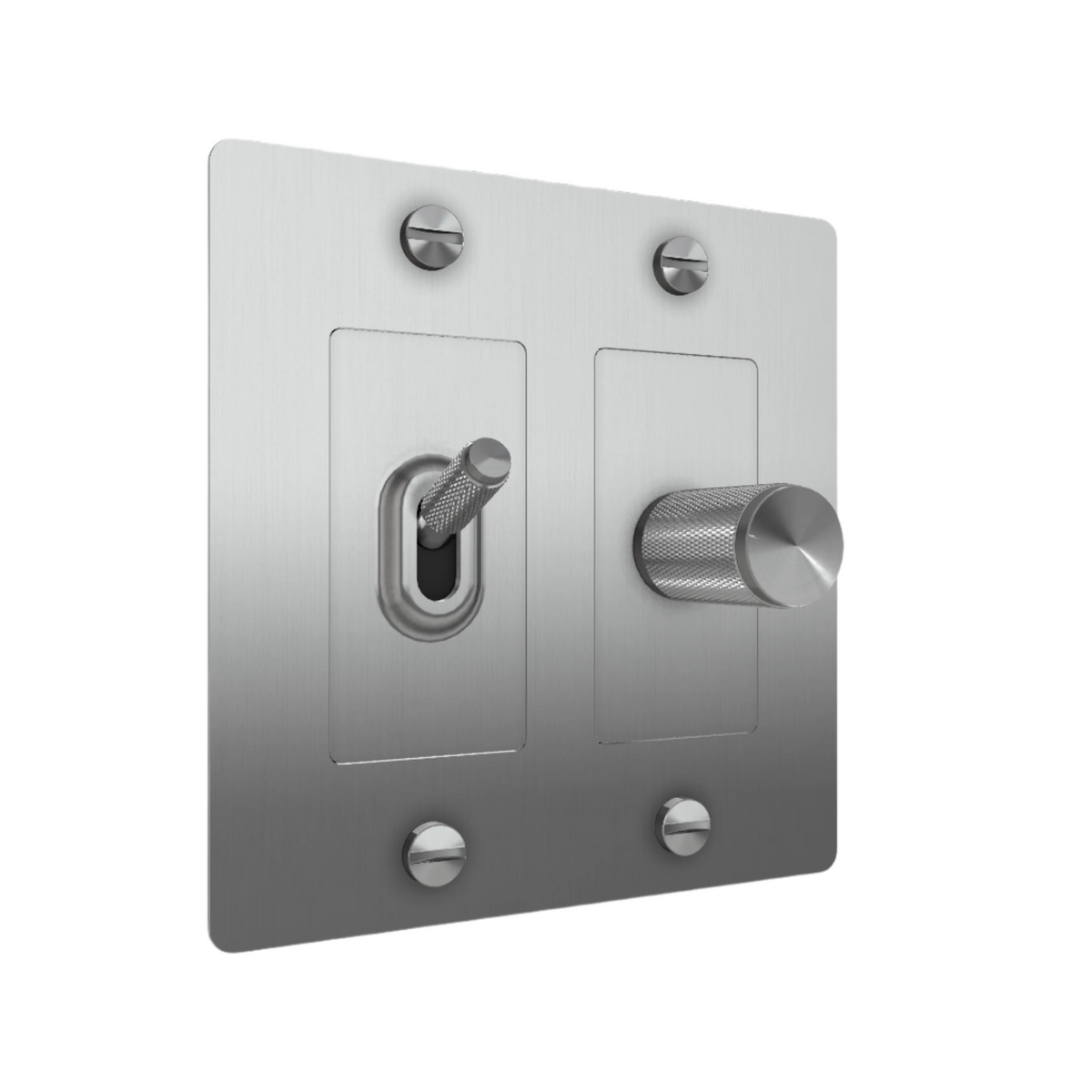 2G Toggle & Dimmer / Cross / Without Logo / Steel / Steel | Light House Co.