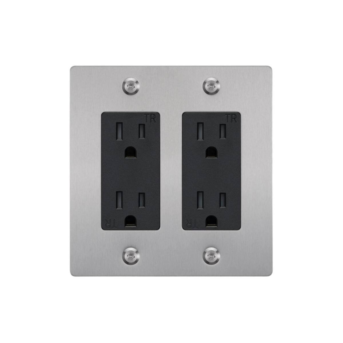 2G Duplex Outlet / Linear / Without Logo / Steel | Light House Co.